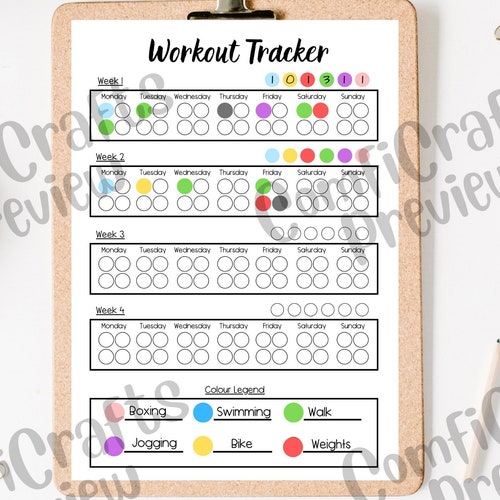 Home Cycle Workout Planner Tracker PDF Printable Schedule - Etsy