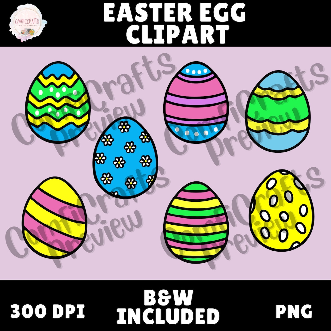 Easter Egg Clipart Set Commercial & Personal Use - Etsy