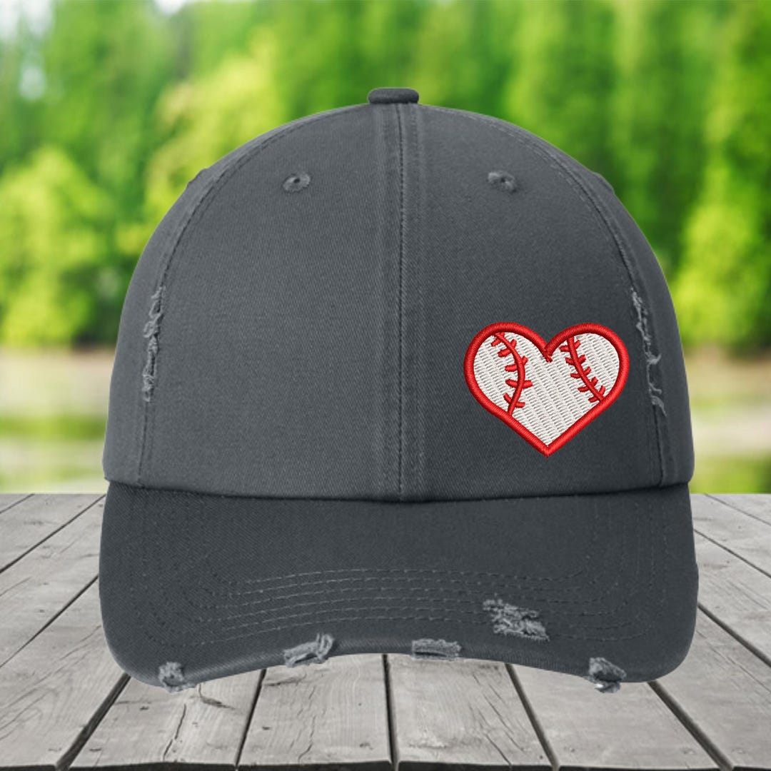 Baseball Heart Hat, Baseball Gift, Love Baseball Hat, Sports Mom Hat ...