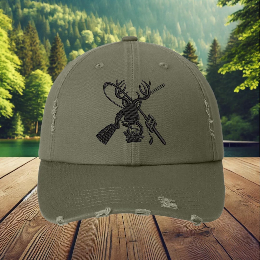 Deer Rifle Fishing Cap, Hunter Fisher Hat, Deer Hunting Hat,fishing Hat ...