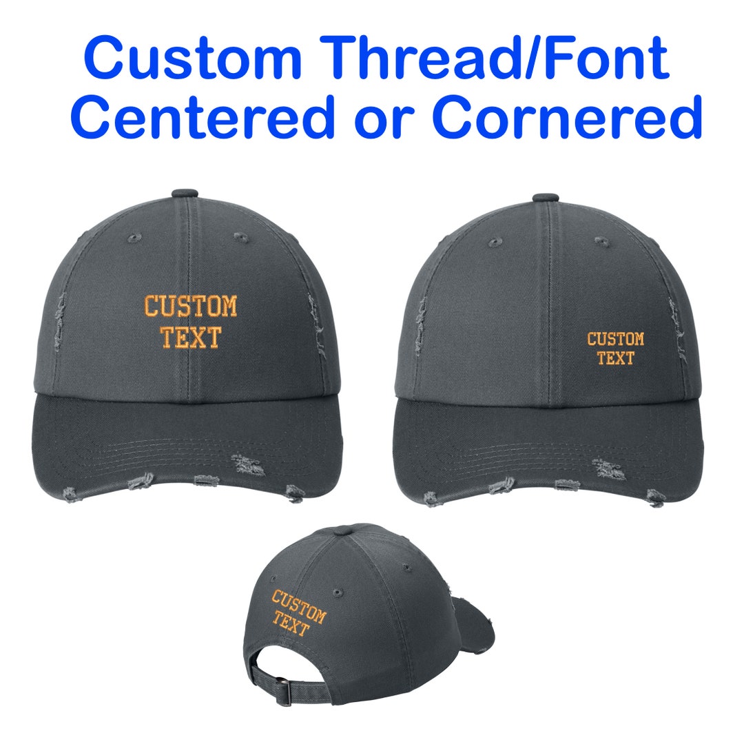 Custom Distressed Baseball Hat, Baseball Hat, Women's Distressed Hat ...