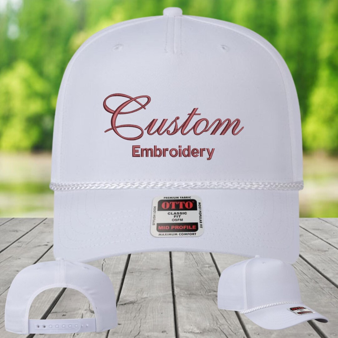 Custom Embroidered Rope Baseball Cap, Personalized 5 Panel Snapback ...