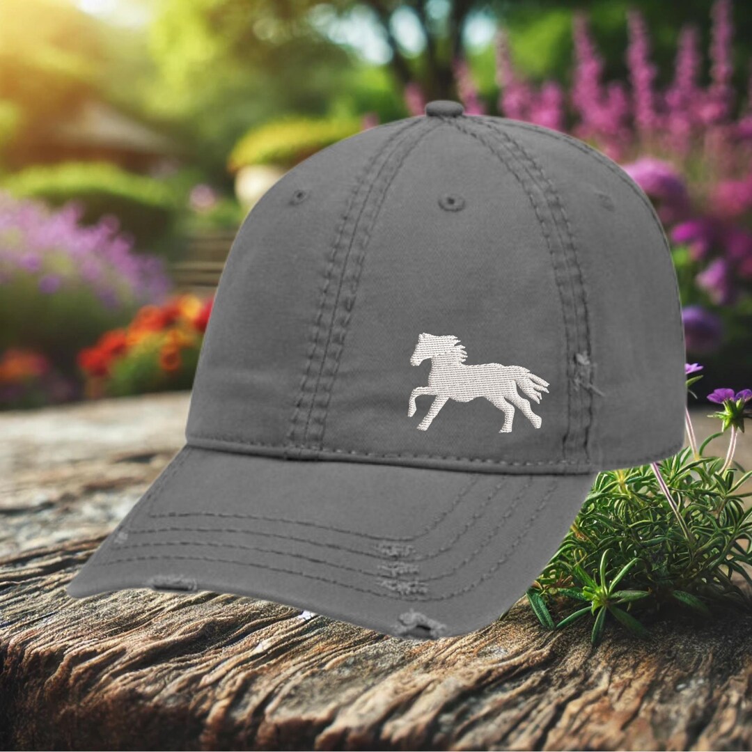 Running Horse Hat, Distressed Cap, Horse Cap, Equestrian Hat ...