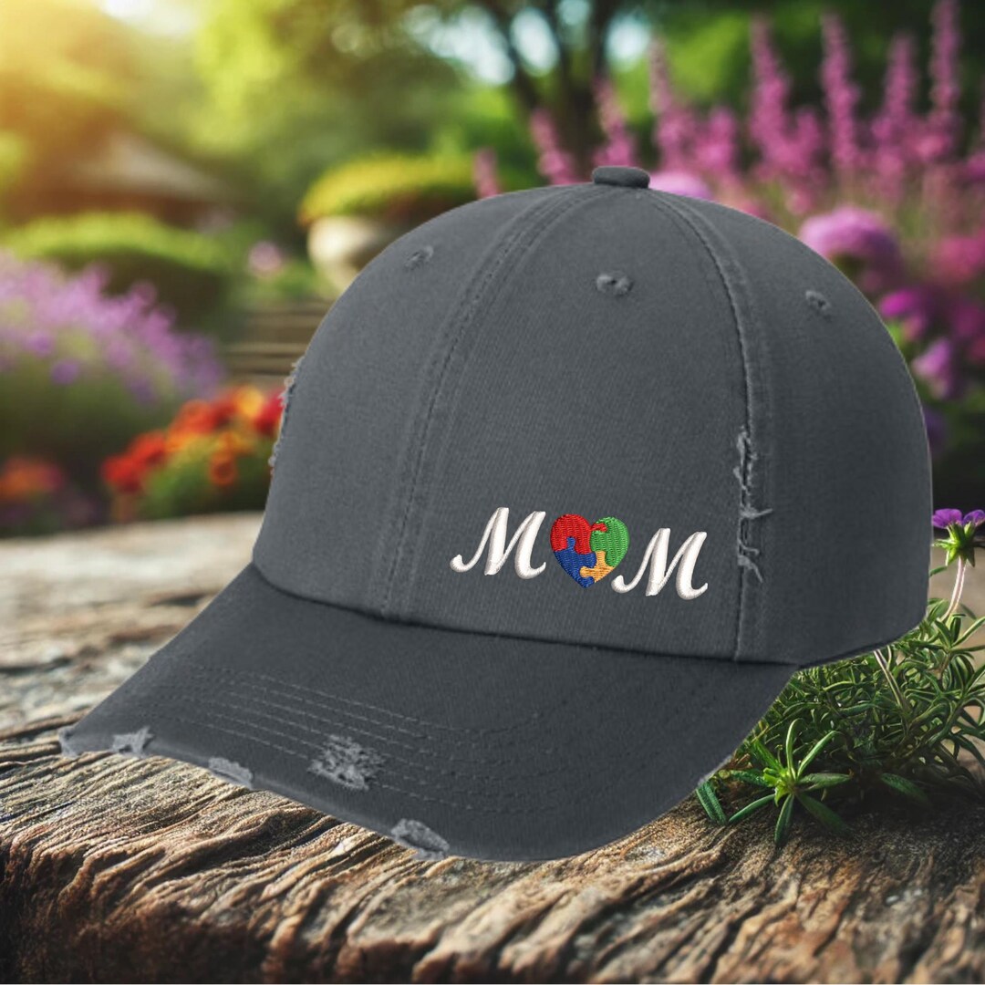 Autism Mom Hat, Distressed Cap, Autism Awareness Hat, Autism Support ...