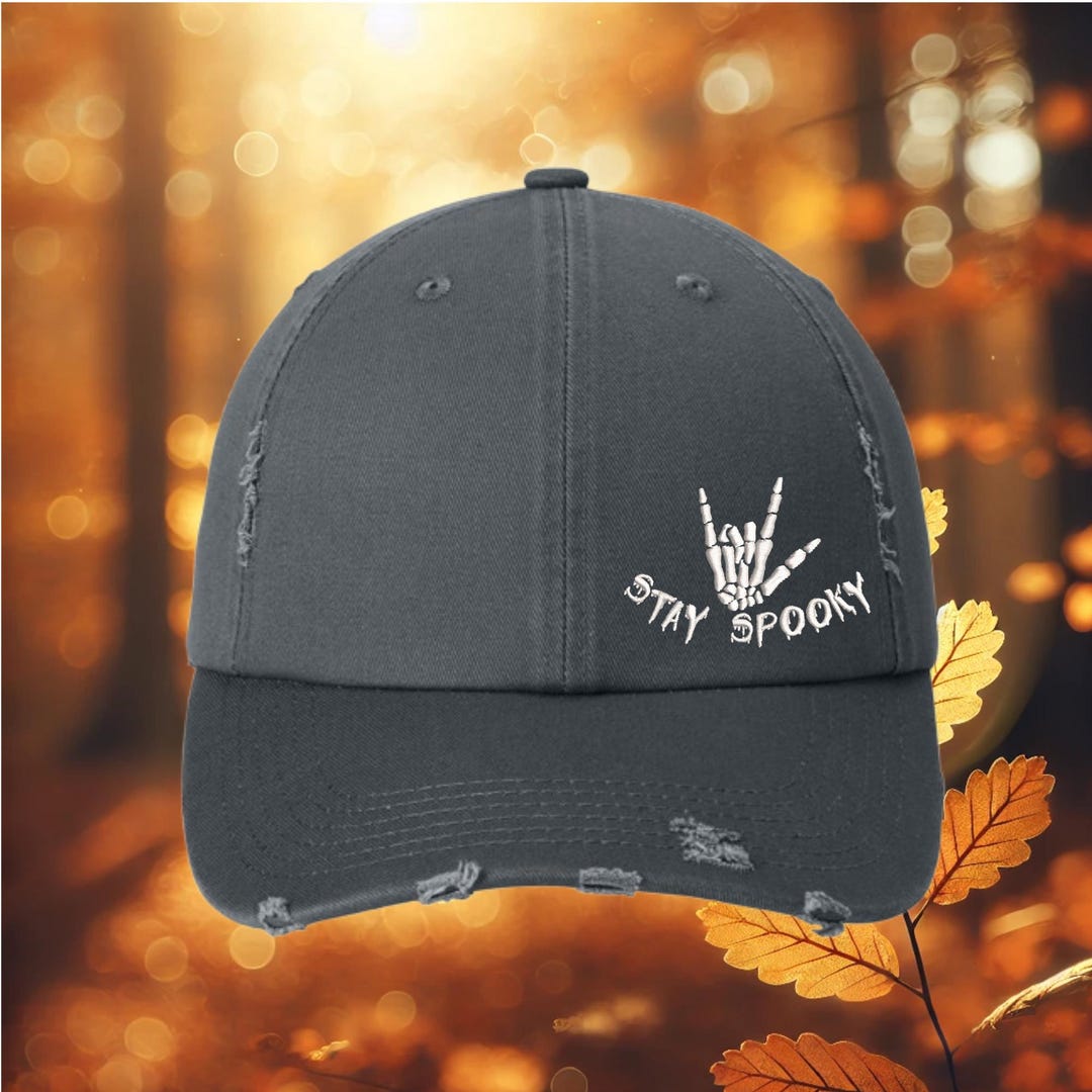 Stay Spooky Skeleton Hand Hat, Spooky Season Hat, Spooky Halloween Hat ...