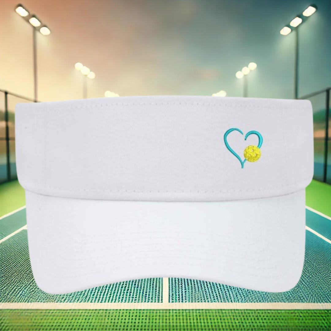 Pickleball Heart Visor: Embroidered Sports Hat - Etsy