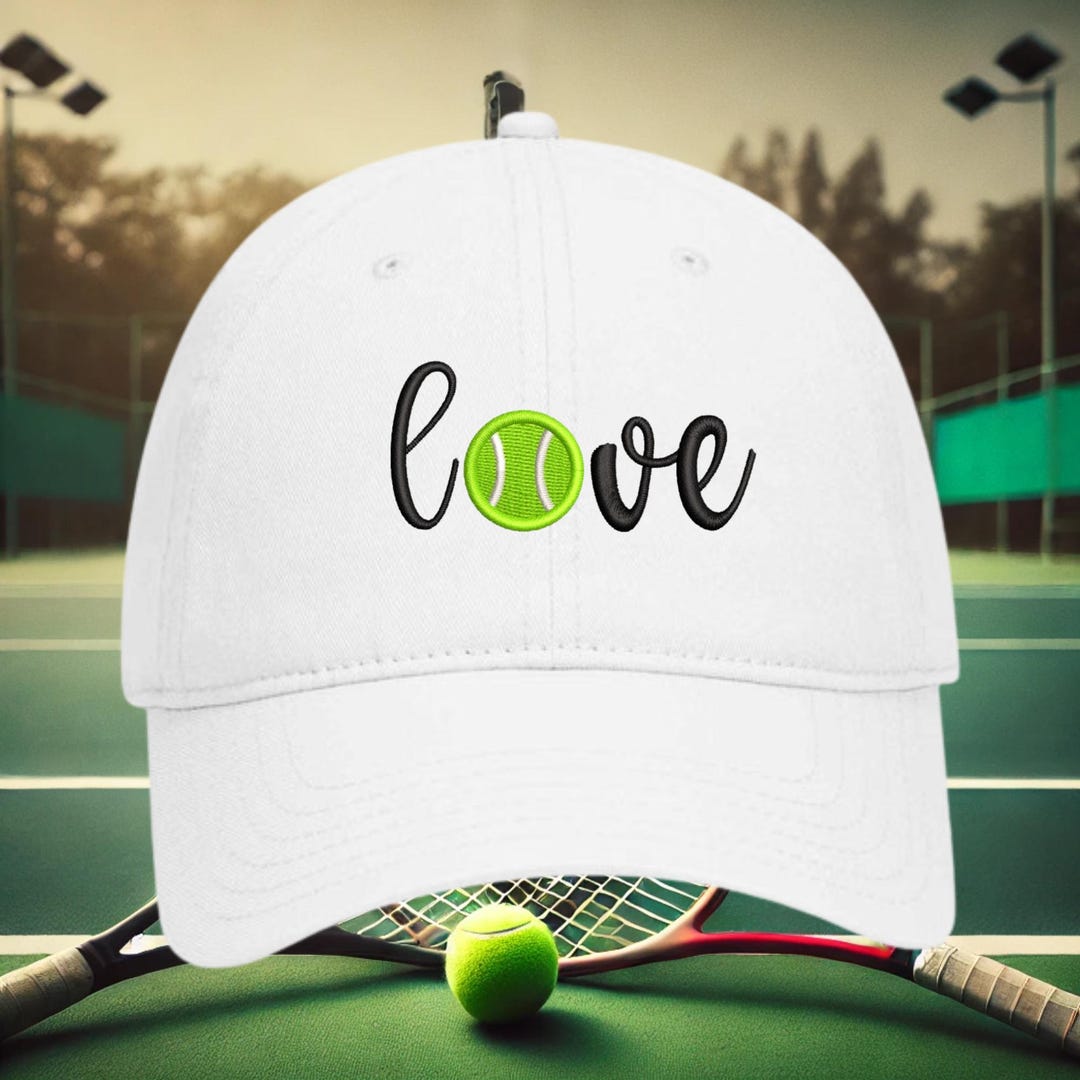 Love Tennis Embroidered Hat: Cotton Tennis Cap - Etsy