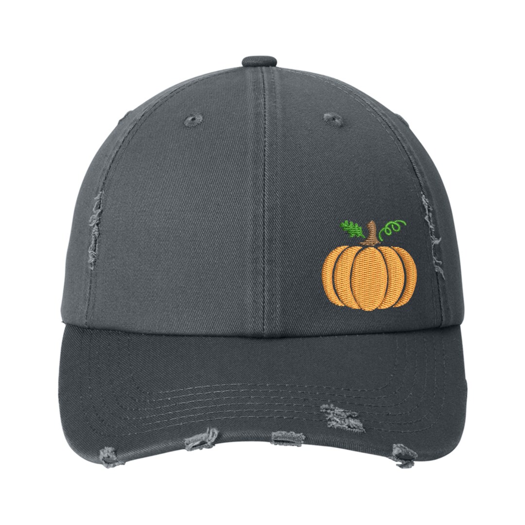 Pumpkin Baseball Hat, Distressed Ponytail Hat, Halloween Accessories ...