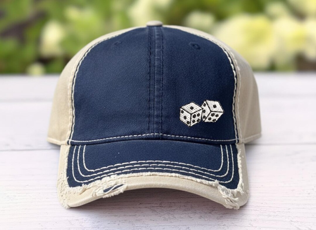 Dice Hat: Embroidered Distressed Dad Hat Casino Gift Cap - Etsy