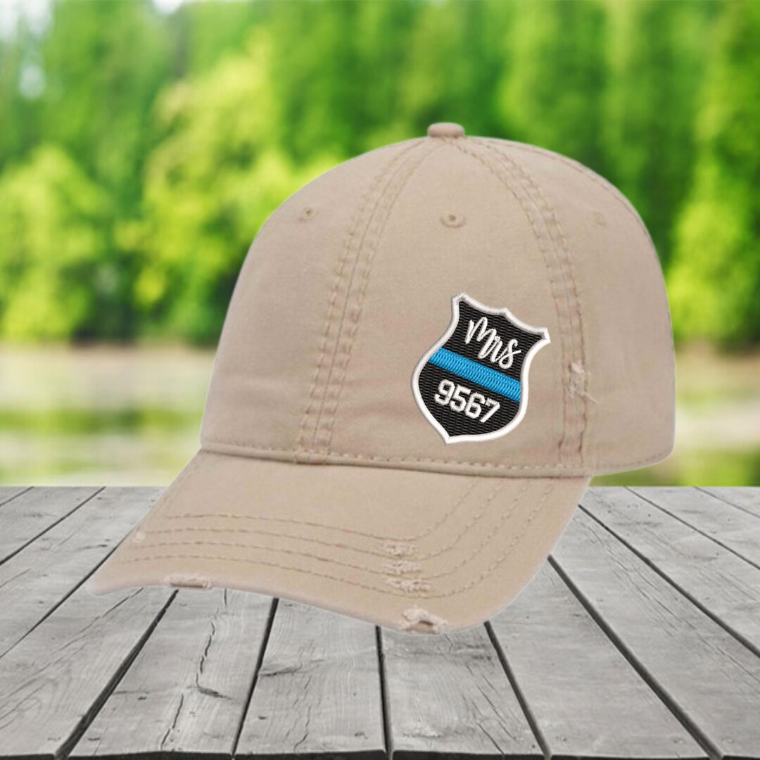 Police Wife With Badge Number Hat,law Enforcement Spouse Gift,custom ...