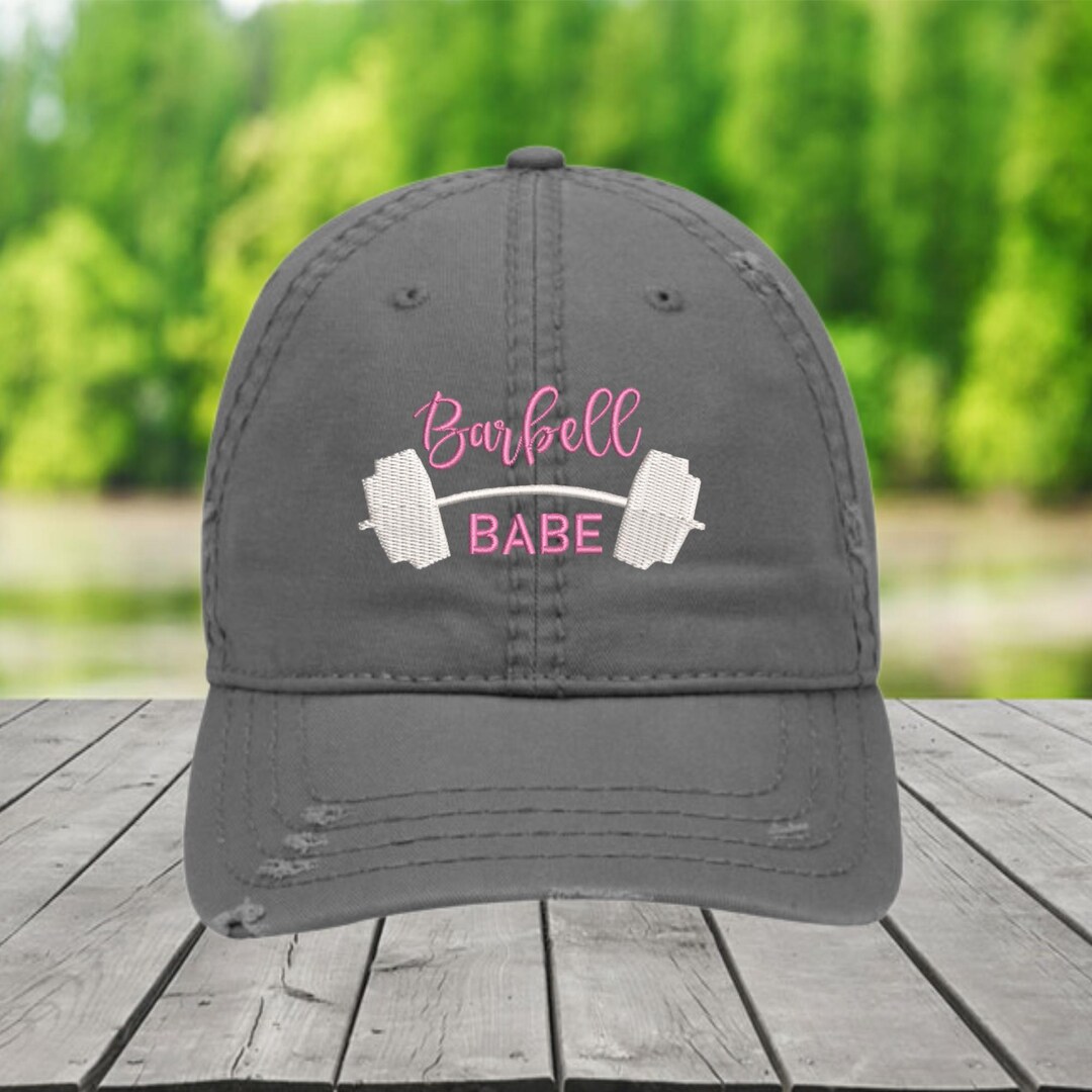 Barbell Babe Hat, Gym Hat, Barbells Hat, Workout Hat, Gym Hat, Fitness ...