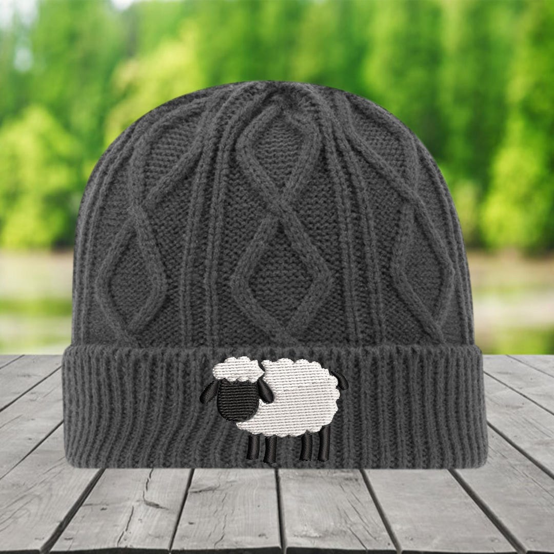 Sheep Embroidered Beanie,sheep Winter Hat, Sheep Lover Gift, Farm ...