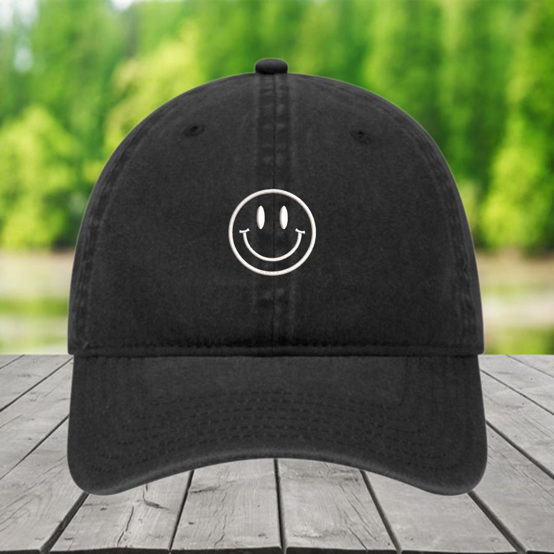 Smiley Face Hat, Happy Face Hat, Smile Hat,minimalist Smiley Cap, Smile ...