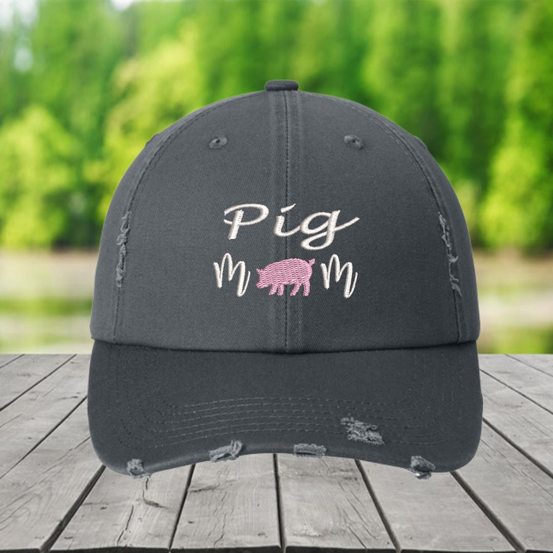 Pig Mom Hat, Distressed Cap,pig Lover Gift, Pig Raising Gift, Pig Farm ...