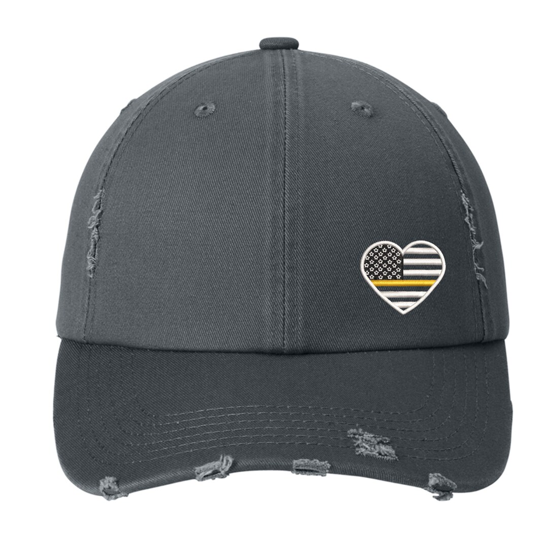 Thin Gold Line Hat, Dispatcher Hat, Distressed Baseball Hat, Dispatcher ...