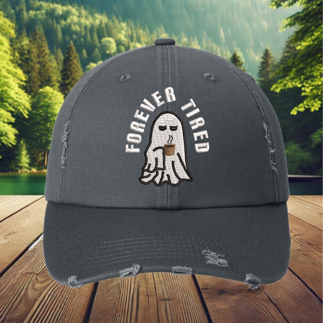 Forever Tired Ghost Cap: Embroidered Halloween Hat - Etsy