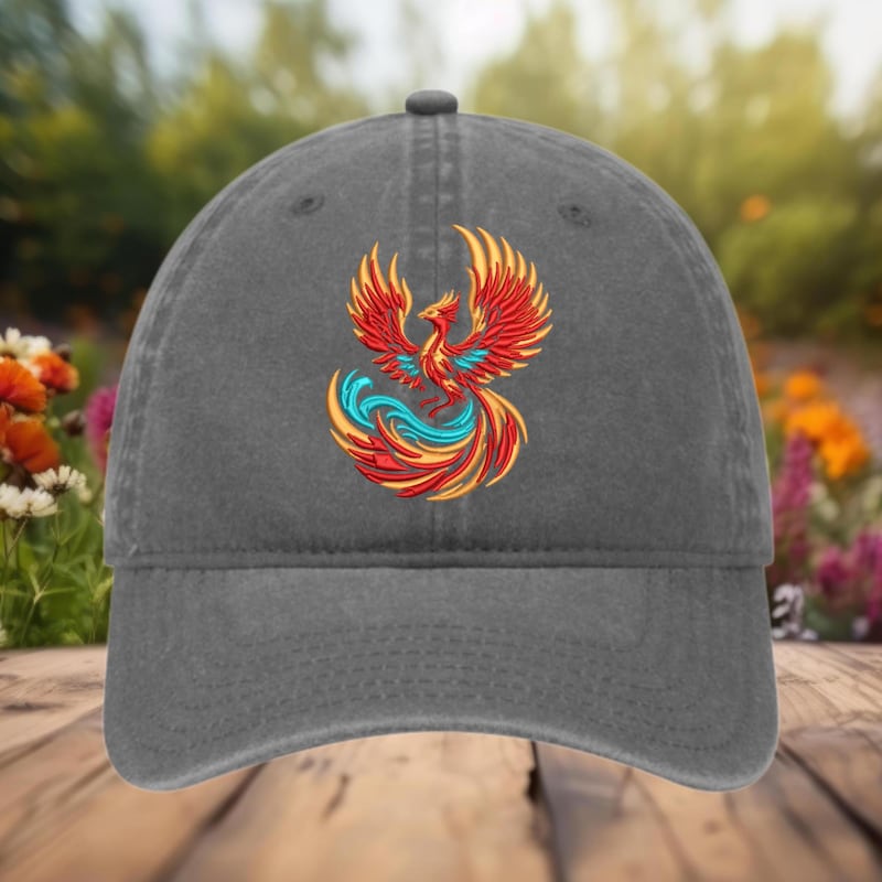 Embroidered Phoenix Cap - Etsy