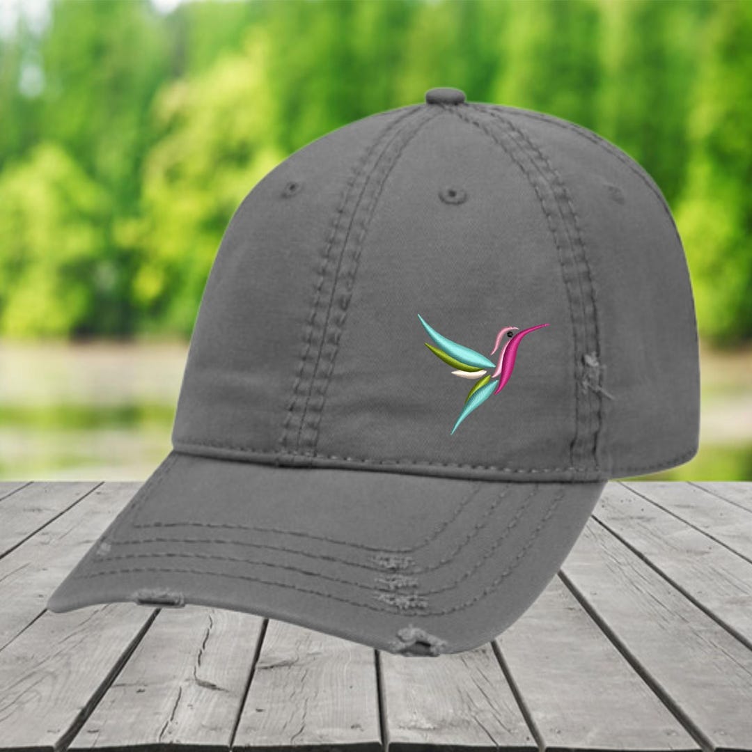 Hummingbird Hat, Distressed Cap, Hummingbird Cap,garden Cap, Nature ...