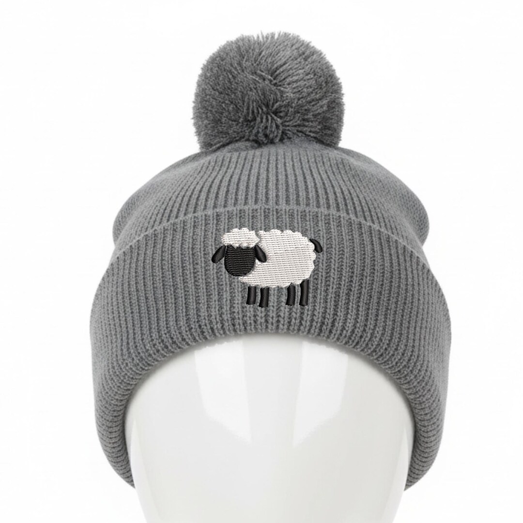 Embroidered Sheep Beanie: Farm Animal Winter Hat - Etsy