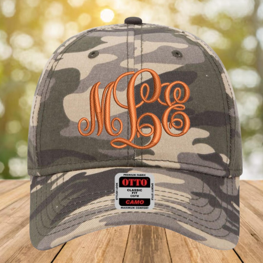 Monogram Camo Hat, Personalized Embroidered Cap With Initials - Etsy