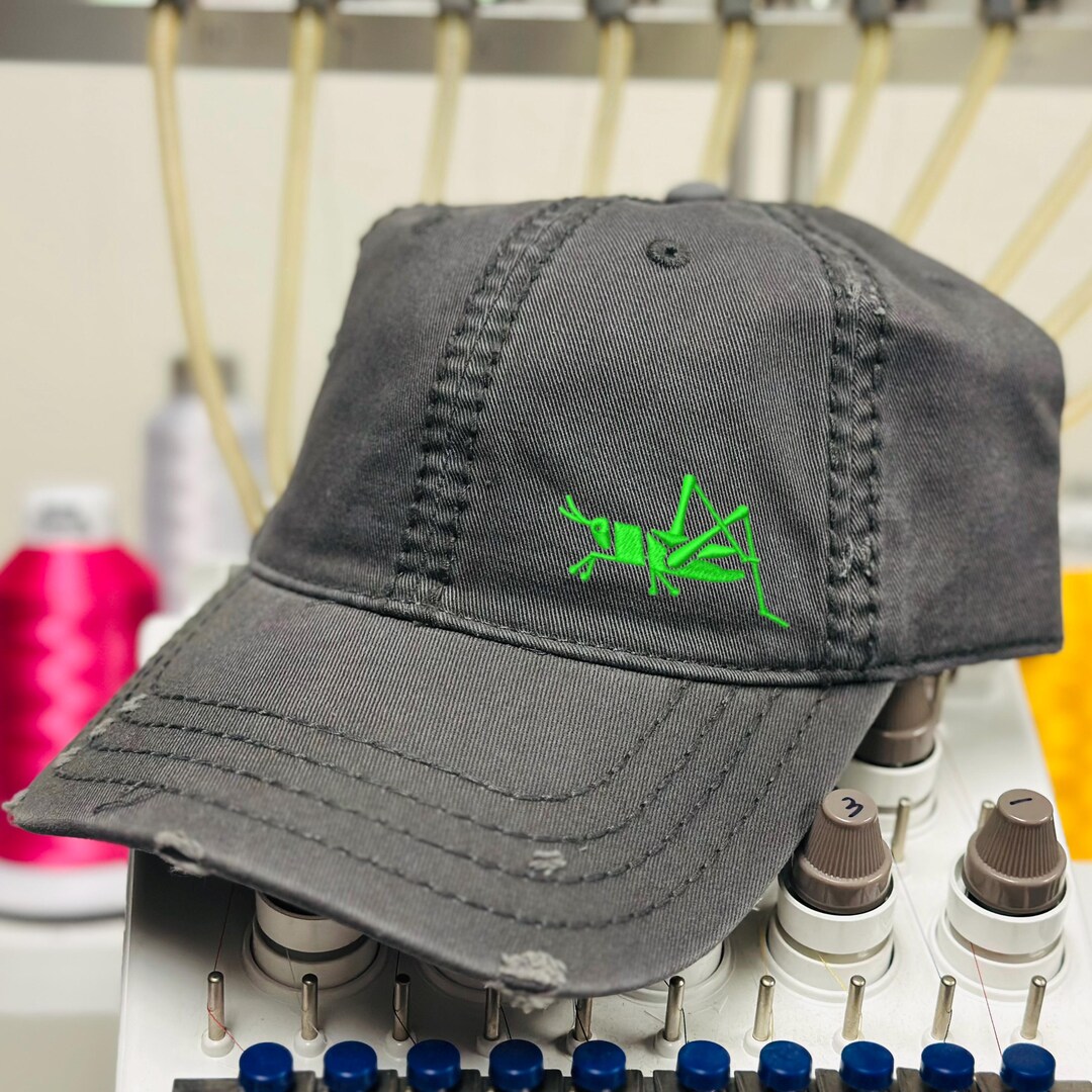 Embroidered Grasshopper Hat, Distressed Insect Lover Cap - Etsy