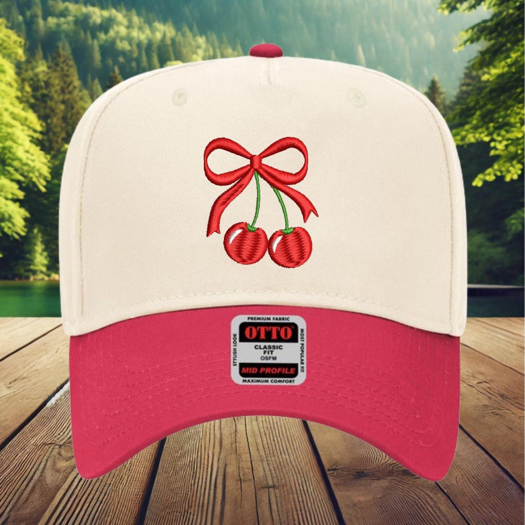 Coquette Bow Cherry Hat, Cherries Hat, Coquette Bow, BFF Gift, Bow Hat ...