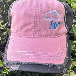 Real Estate Life Hat, Distressed Cap,real Estate Agent Gift, Realtors ...