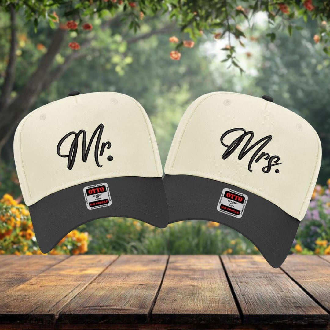 Mr Mrs Embroidered Hat: Matching Newlywed Couple Caps - Etsy
