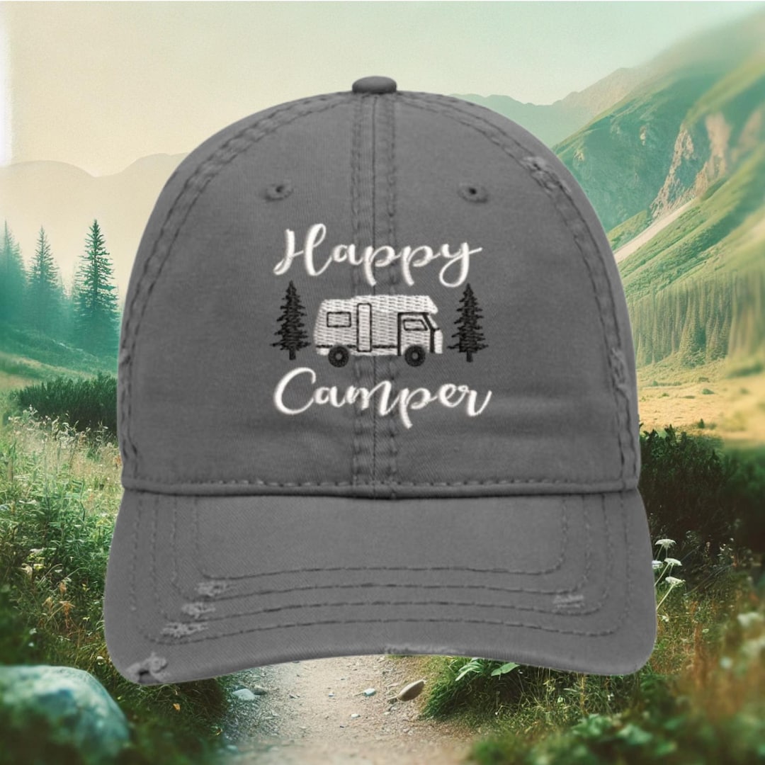 Happy RV Camper Hat,distressed Baseball Cap,camping Hat,camper Gift, RV ...