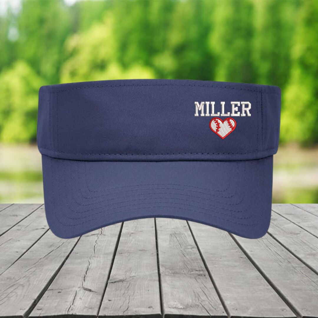 Baseball Visor With Name or Number, Baseball Visor, Baseball Heart ...