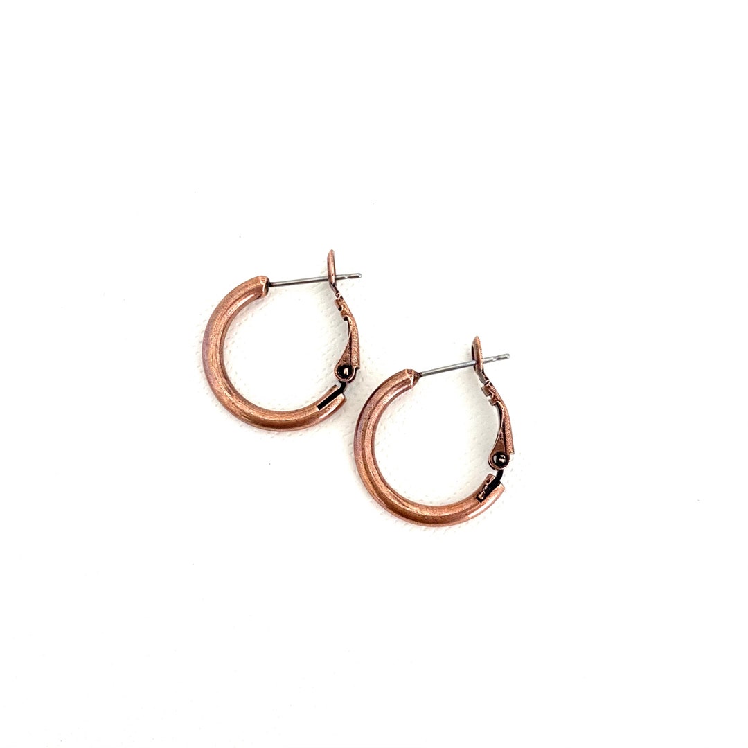 New Smaller Size Antique Copper 20mm Hoop Earrings / Sturdy / Everyday ...
