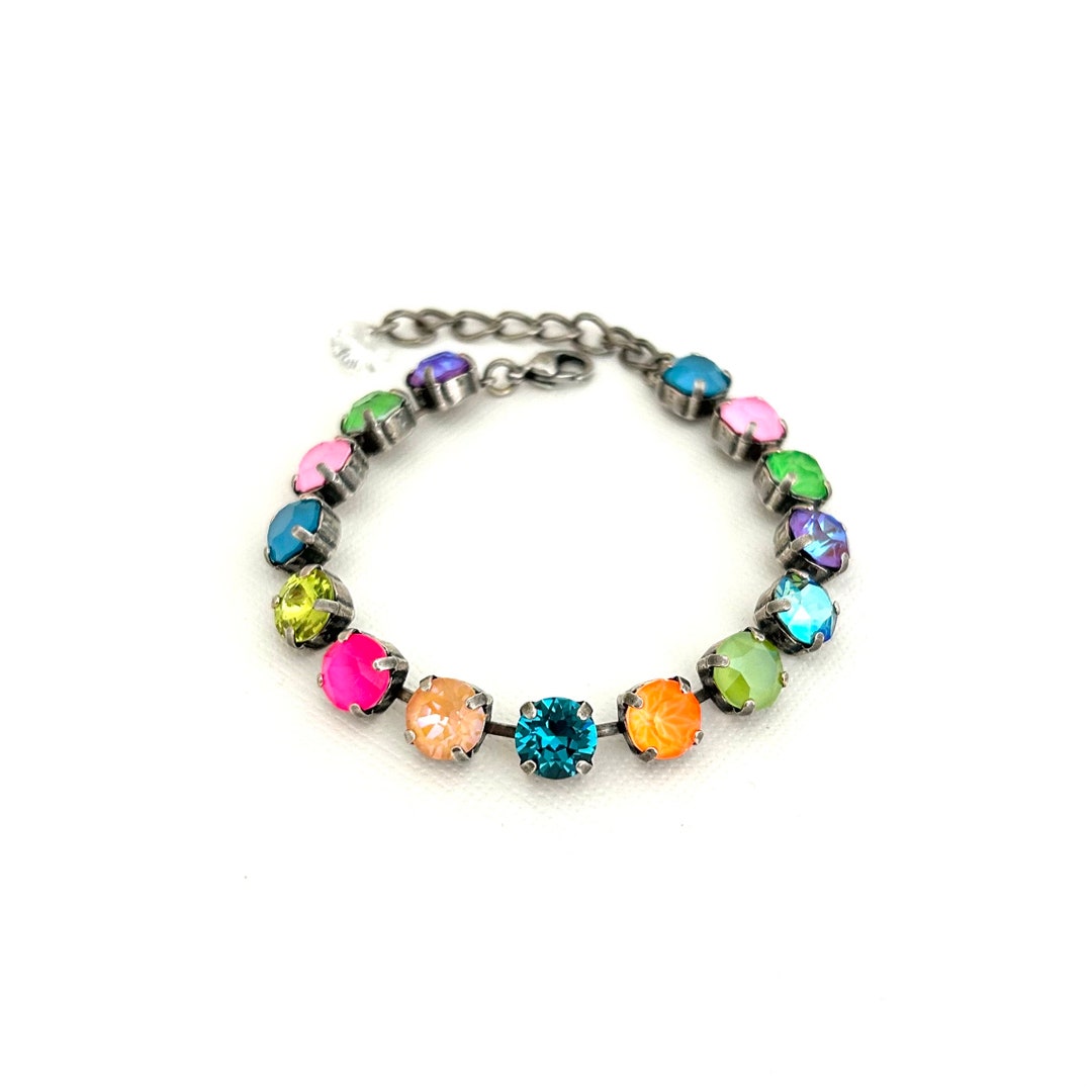Spring Sparkle 8mm Mm Crystal Color Splash Bracelet / Neon / Rainbow ...