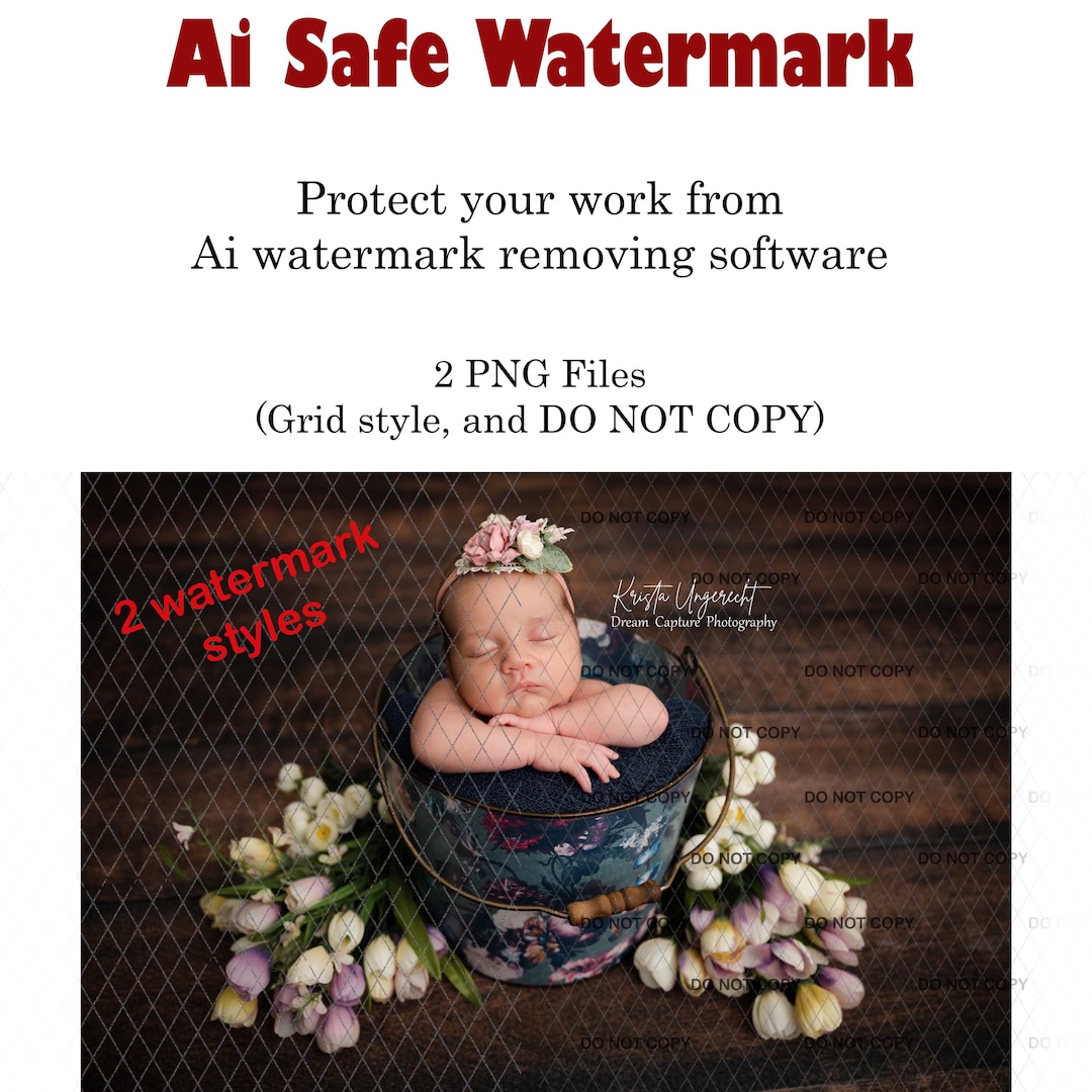 Ai Resistant Safe Watermark, Ai Proof, Grid Overlay, PNG Files ...