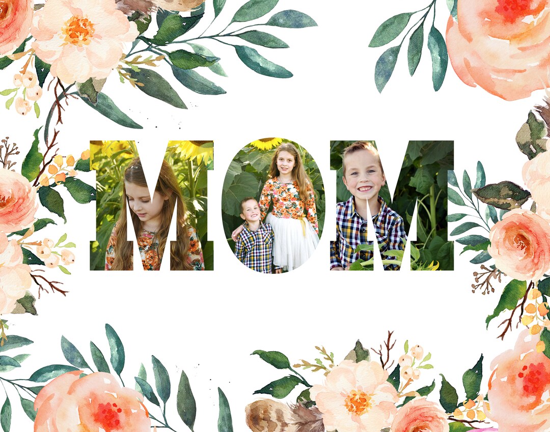 Mother's Day Digital Photoshop Template Background Frame - MOM - Floral ...