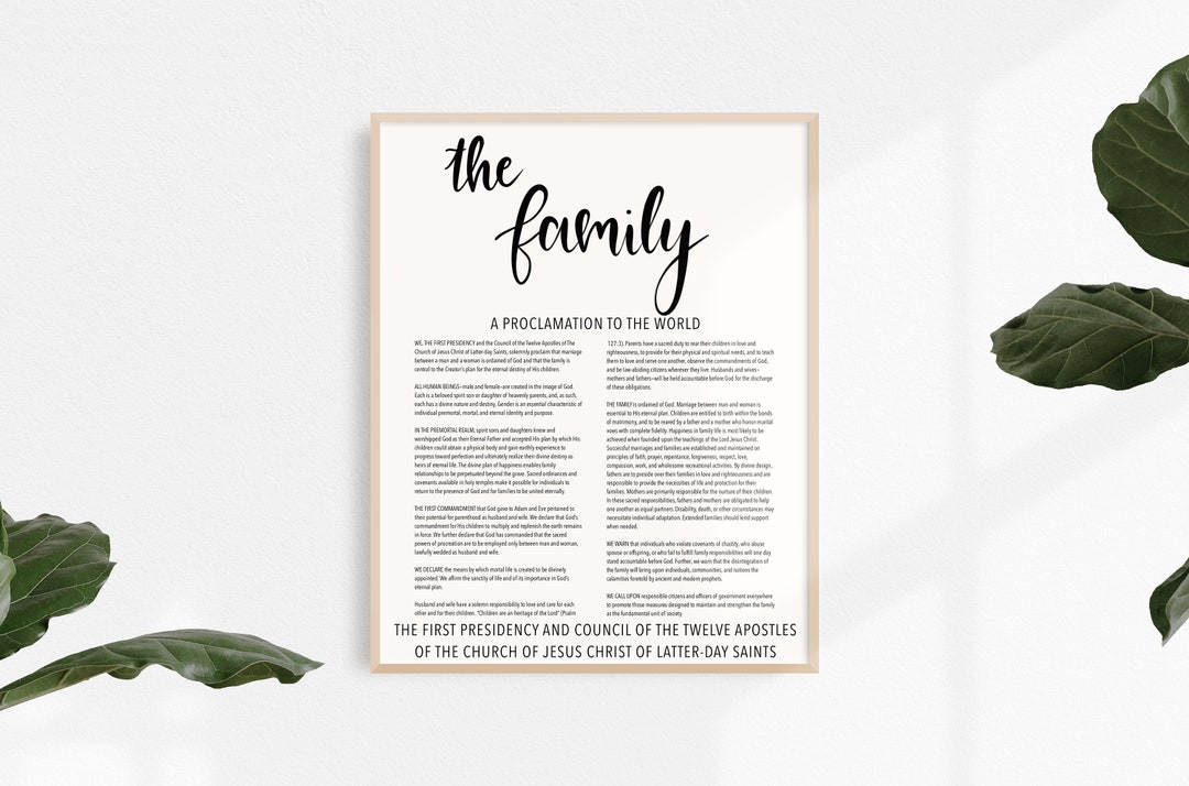 The Family Proclamation Print, Instant Download, LDS Print - Etsy
