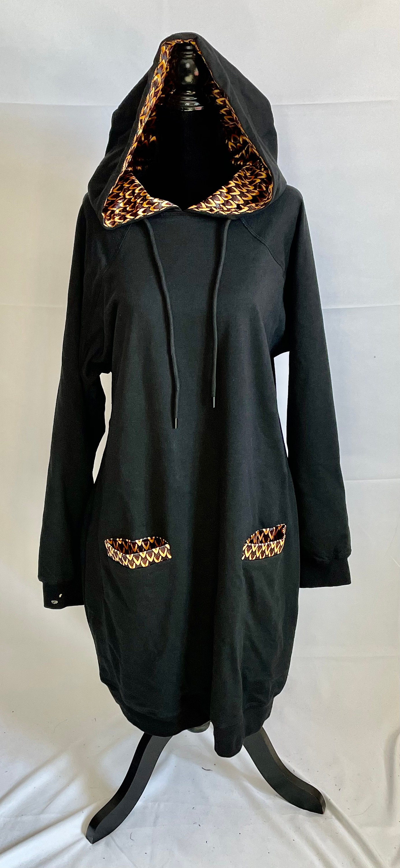 Hoodie Dress With African Print Hood Lining/ African Casual - Etsy