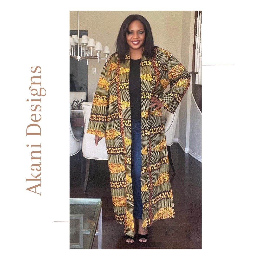 Long Kimono Dress / African Print Kimono / Ankara African Dress / Women ...