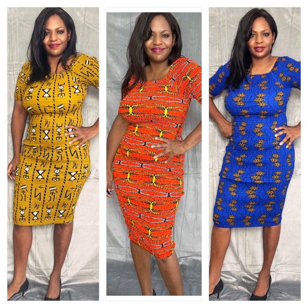 Ankara Dress/ African Print Dress/ Smocked Dress/ African Wax Fabric ...