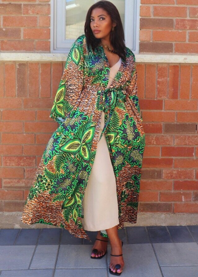 Ankara Robe/ African Print Silk Robe/ Afro Centric Silk Robe/ Gift for ...