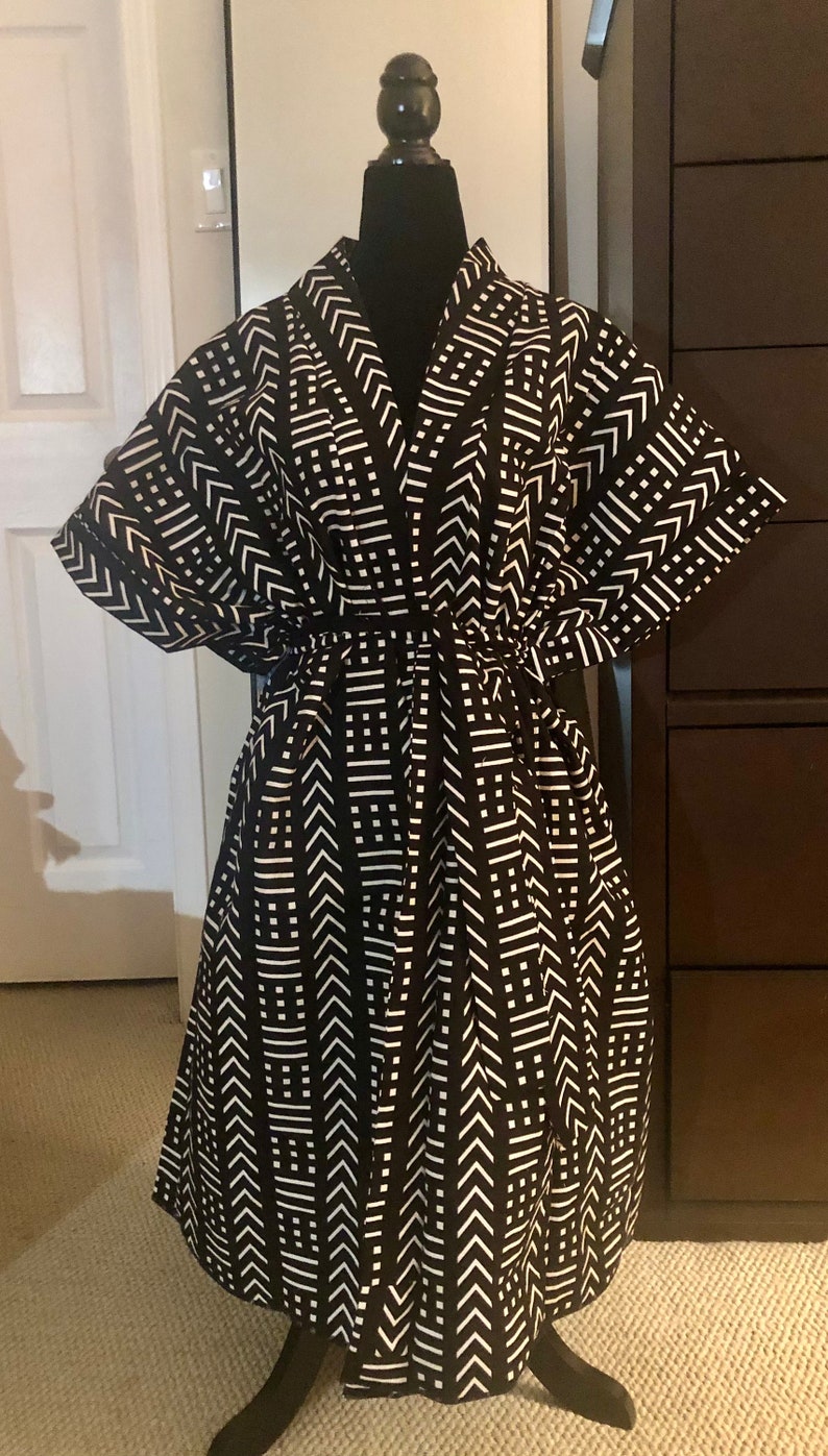 Oversized Ankara Kimono/african Dress/ Black Bogolan Duster/ - Etsy