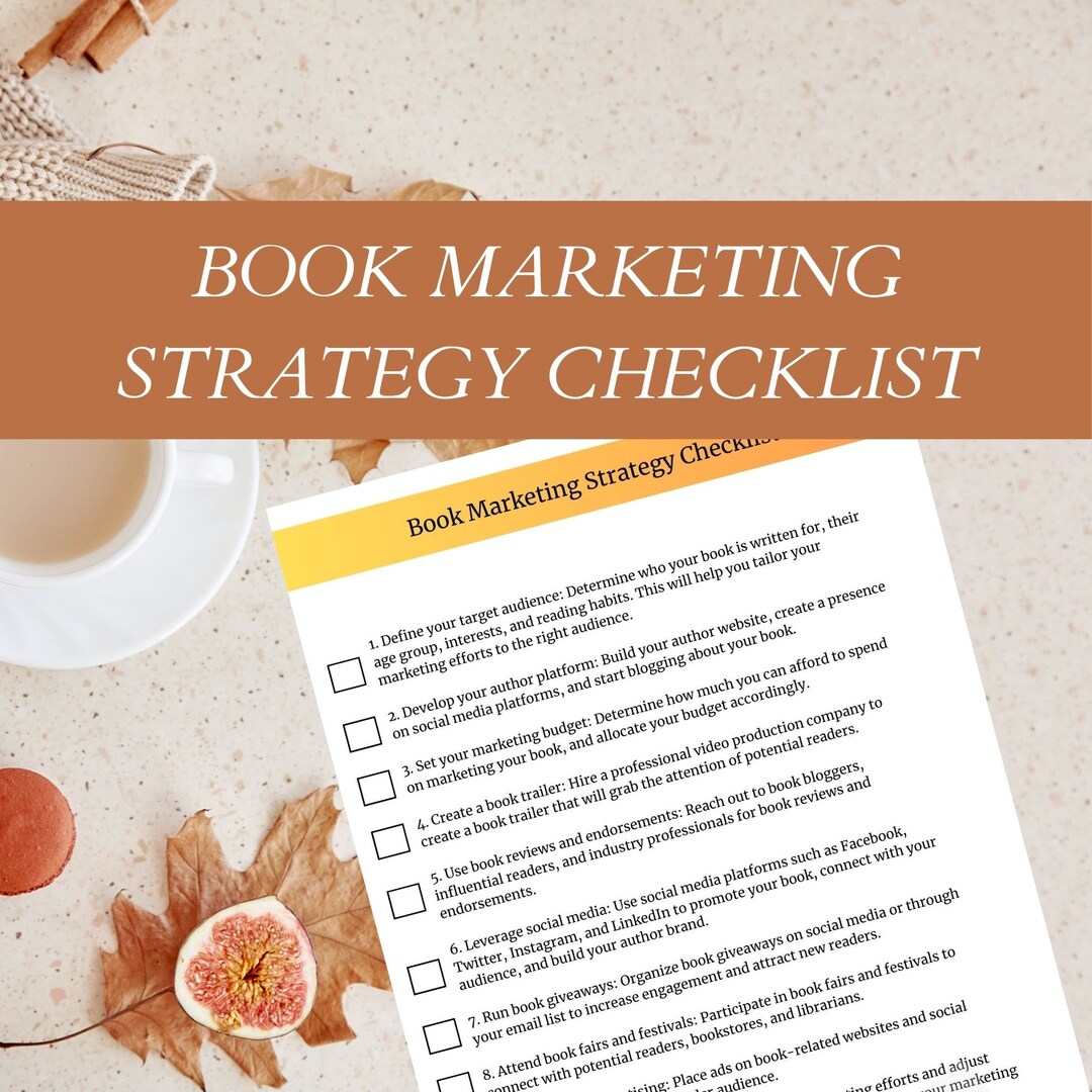 Book Marketing Checklist Plan Template Self Publishing Marketing ...