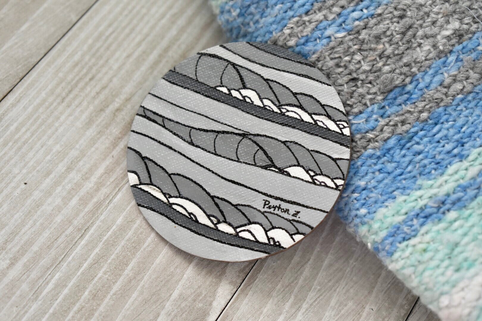Wave Magnet Mini Surf Art Beach Mini Circle Magnet - Etsy