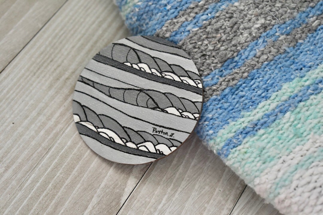 Wave Magnet Mini Surf Art Beach Mini Circle Magnet - Etsy