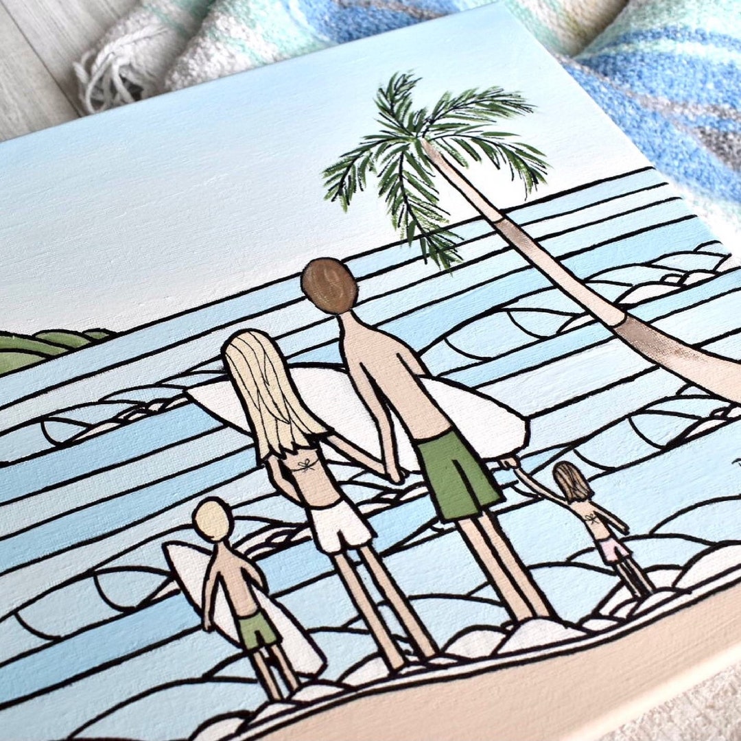 Custom Surf Art - Gift for Dad - Personal Father's Day Gift - Surfer ...