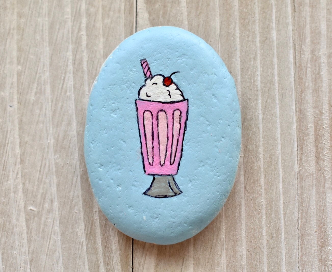 Original Hand Painted Rock Cute Desk Art Personalized Rock | Etsy