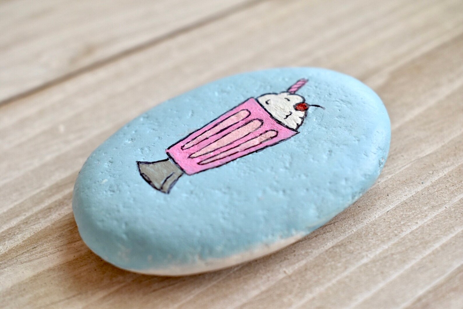 Original Hand Painted Rock Cute Desk Art Personalized Rock | Etsy