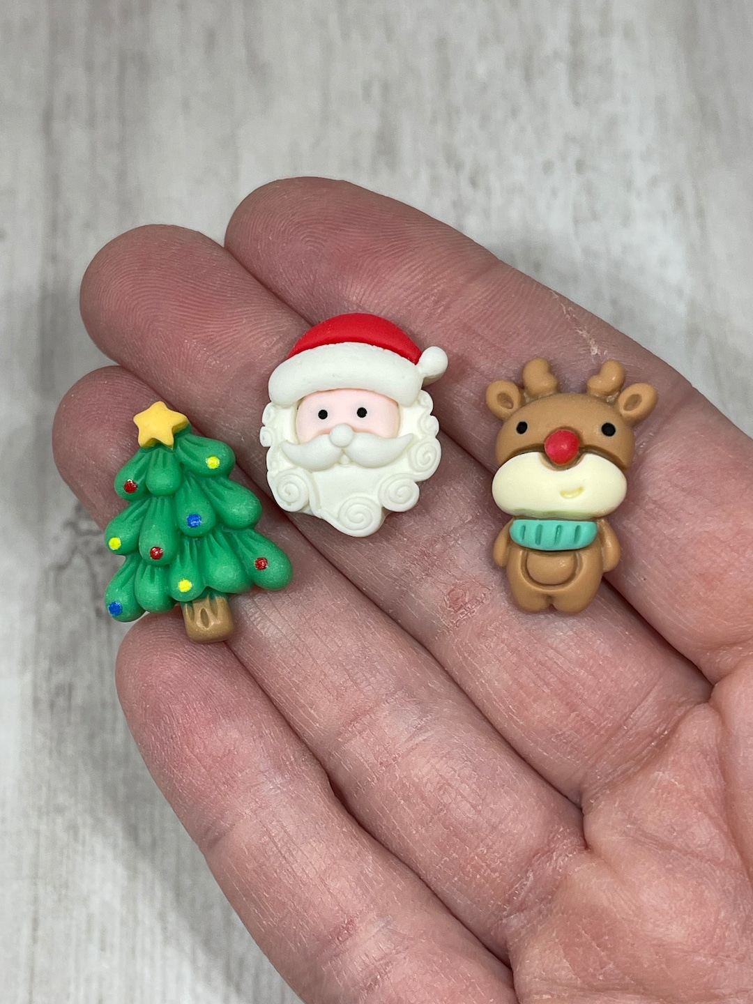 3 Pc Mixed Set Christmas Resins, Christmas Flatbacks, Cabochons ...