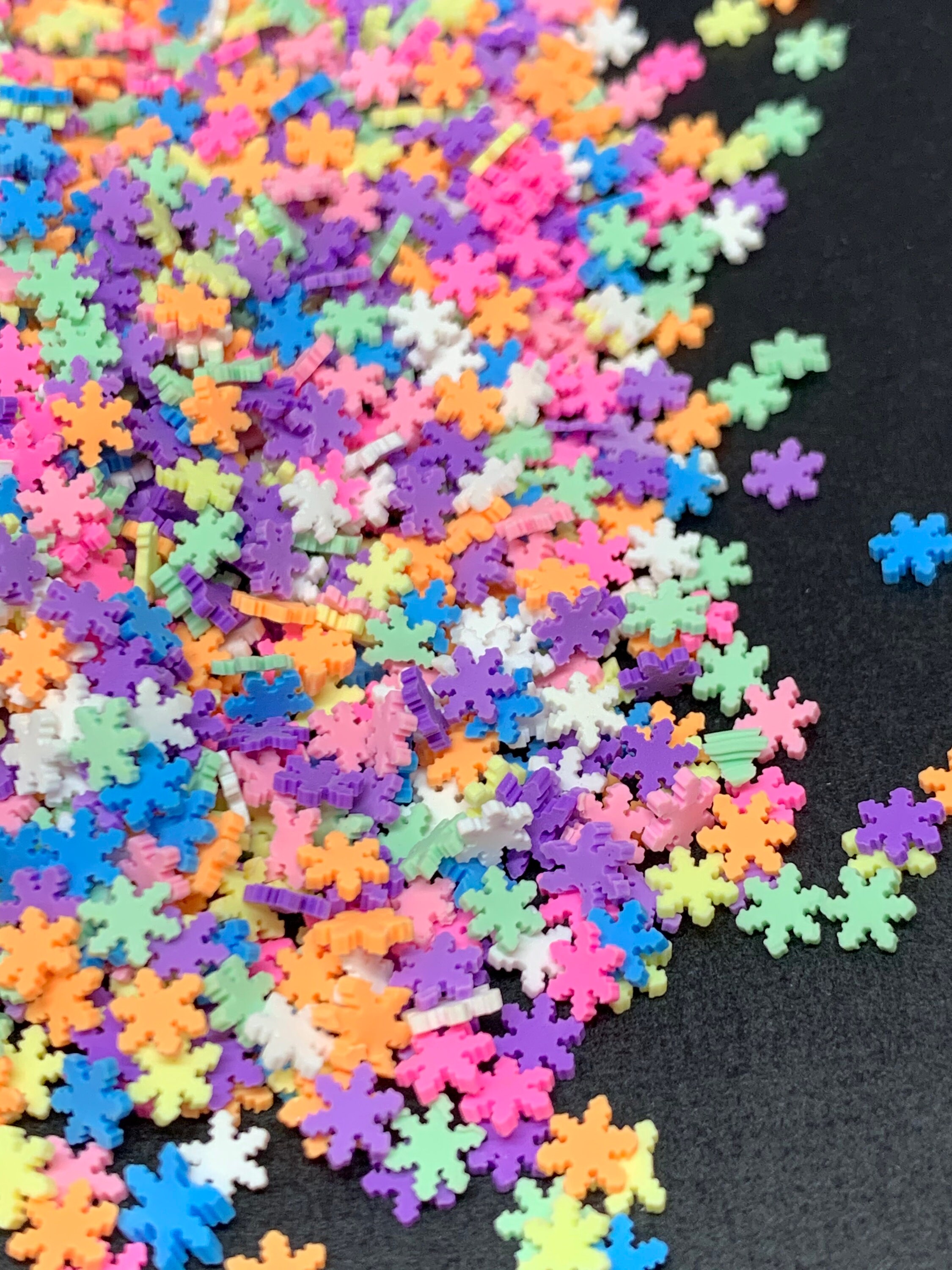 Snowflake Sprinkles Fake Sprinkles Clay Sprinkles Polymer - Etsy