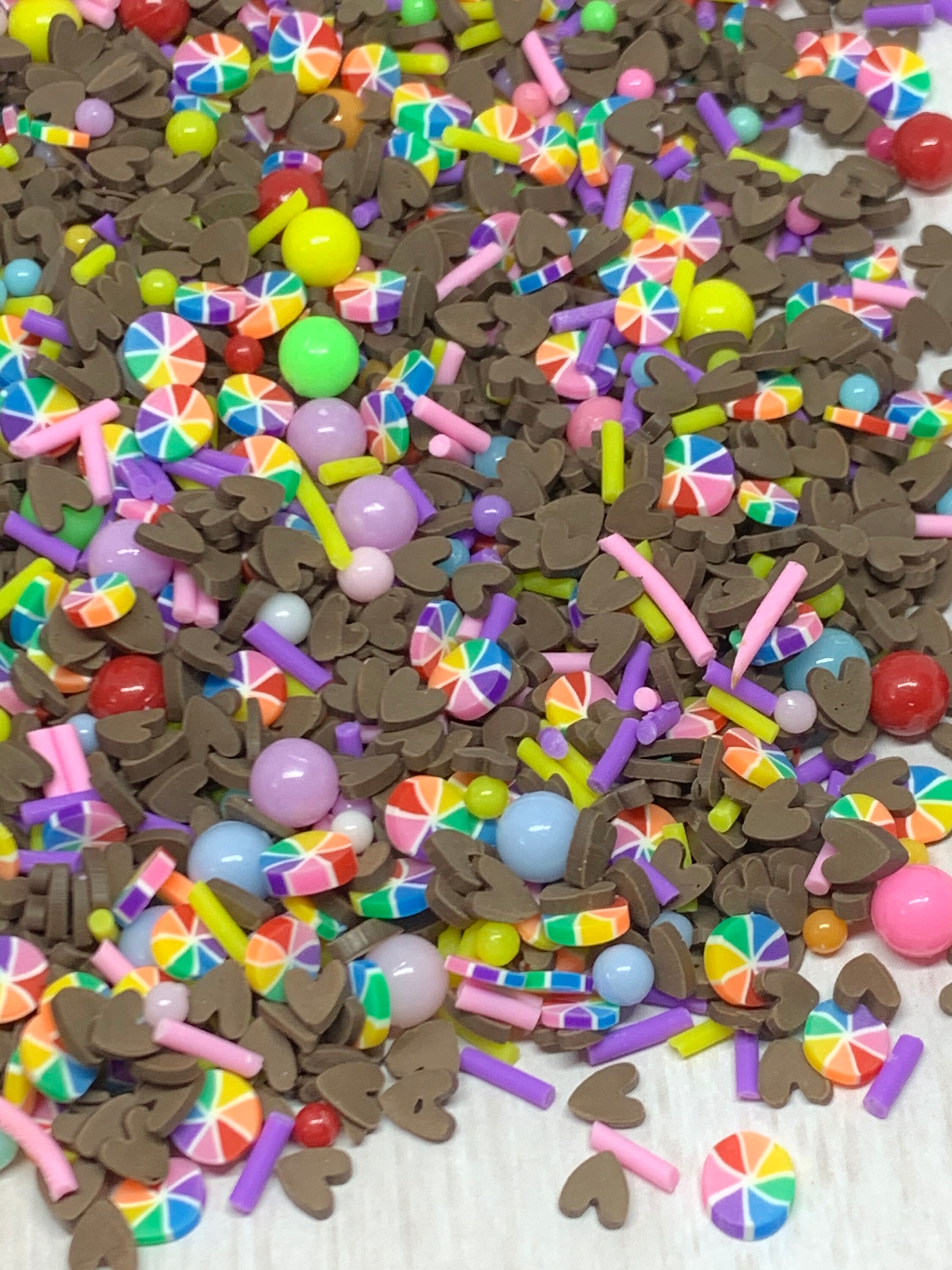 Faux Sprinkles Polymer Sprinkles Fake Sprinkles Heart - Etsy