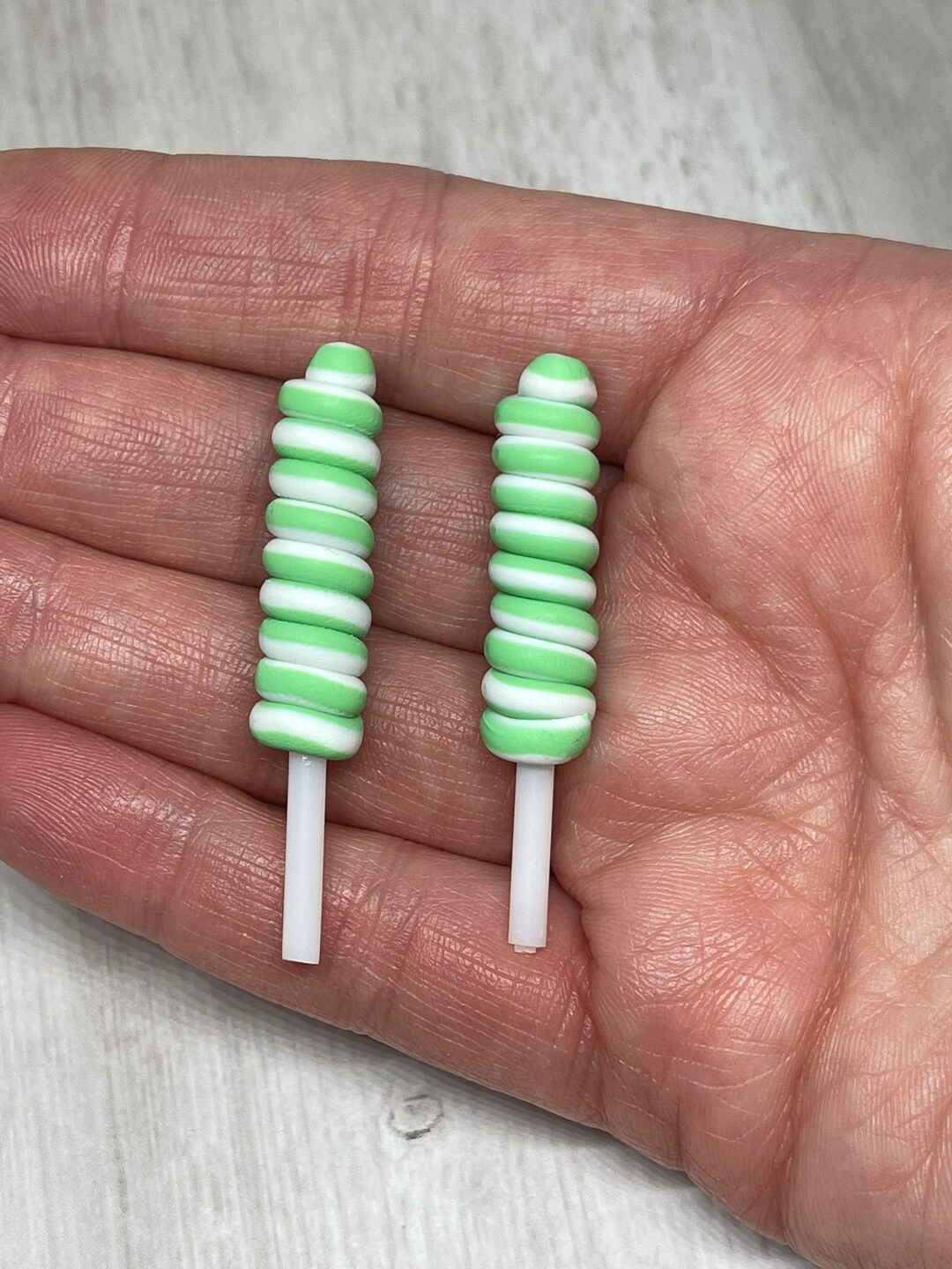 2 Fake Green Candies Faux Candy Fake Lollipop Faux Food - Etsy